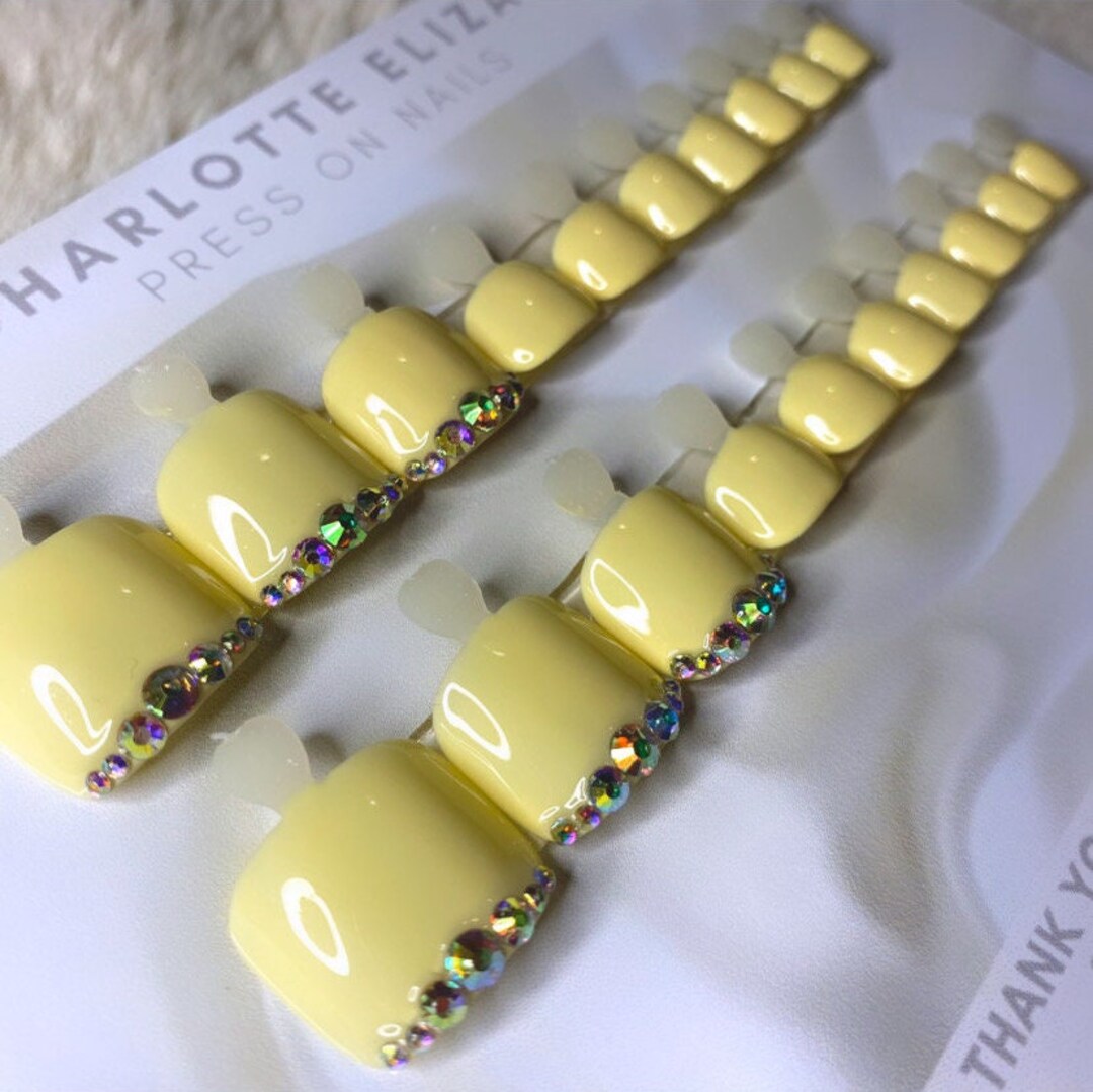 Lemon/yellow Press on Toe Nails | Set of 20 Nails | One Size Fits All ...