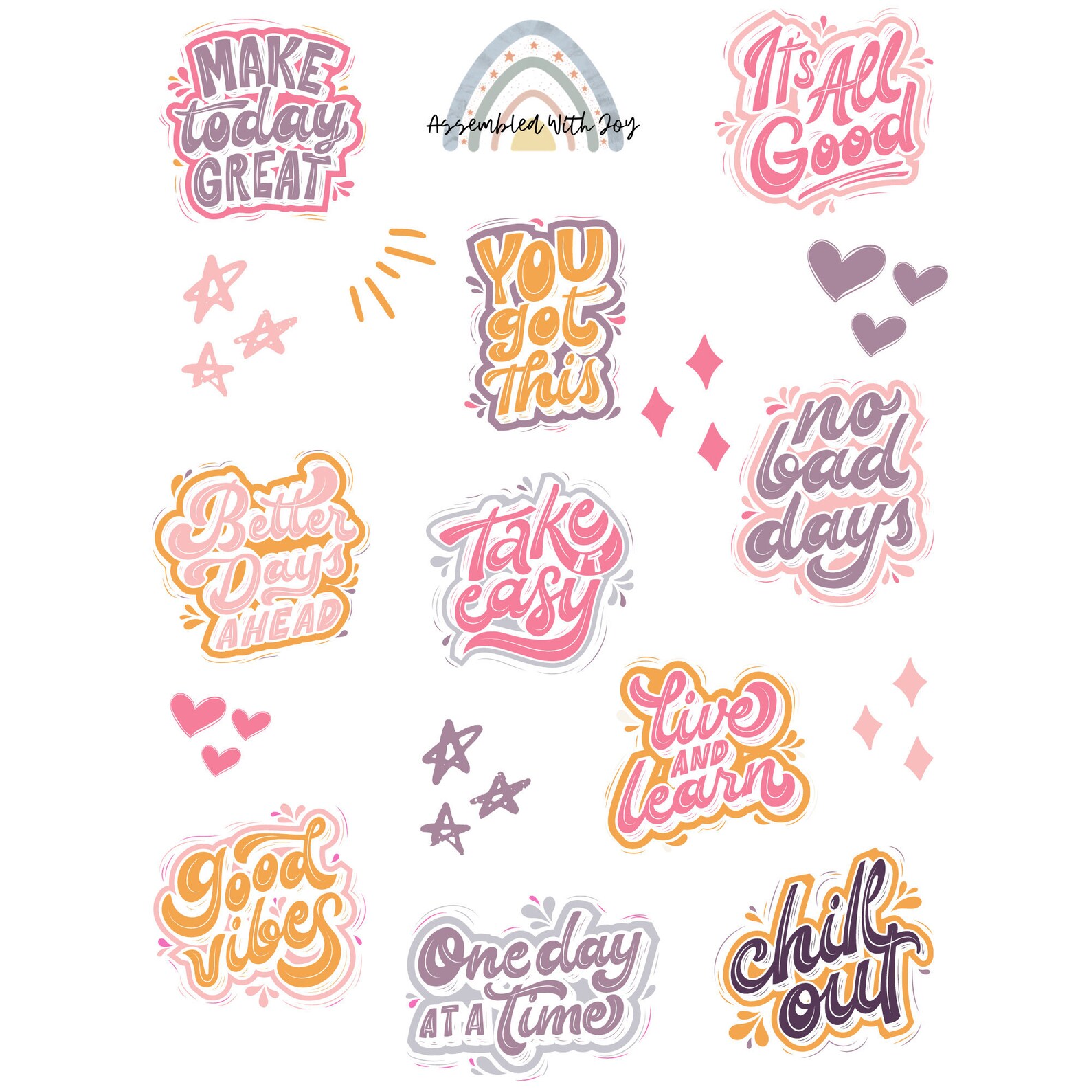 Positivity sticker sheet Motivational stickers Positive | Etsy