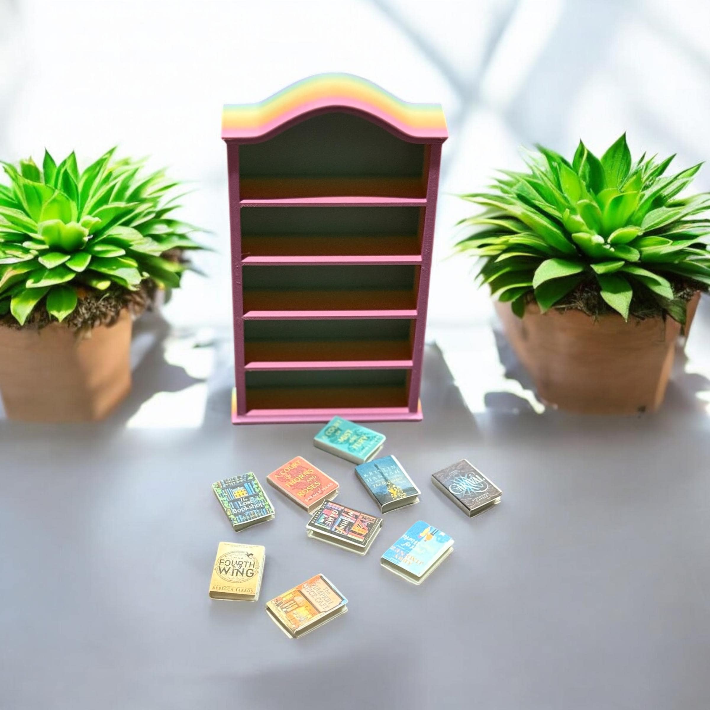 Mini 3D Printed Colorful Bookshelf With 6 Customizable Mini Books - Etsy