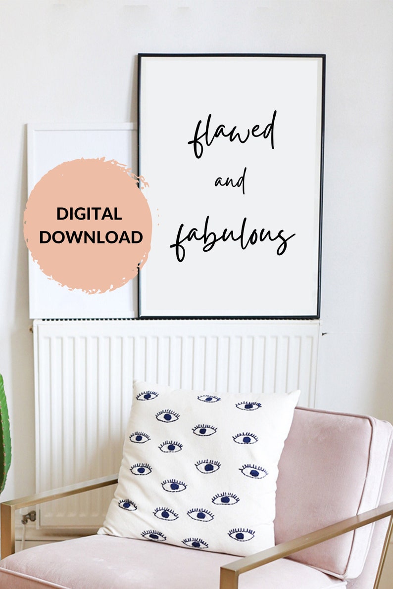 Flawed and Fabulous Body Positive Printable Wall Art Self - Etsy