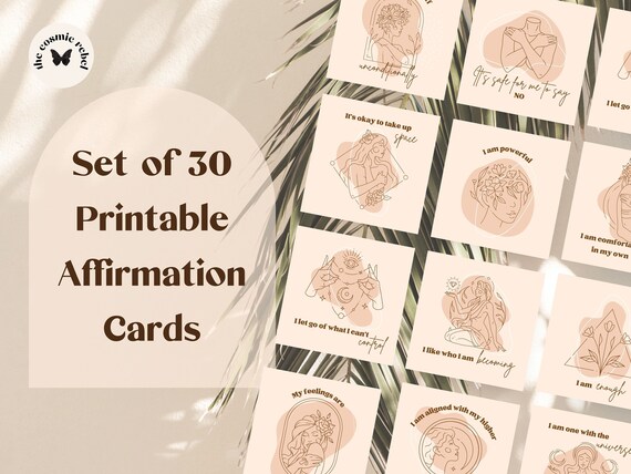 Printable Self Love Affirmation Cards Positive Affirmation - Etsy