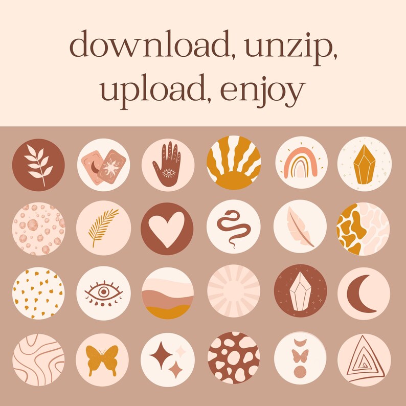 Boho Instagram Highlight Icons: Abstract Story Covers (digital Download ...