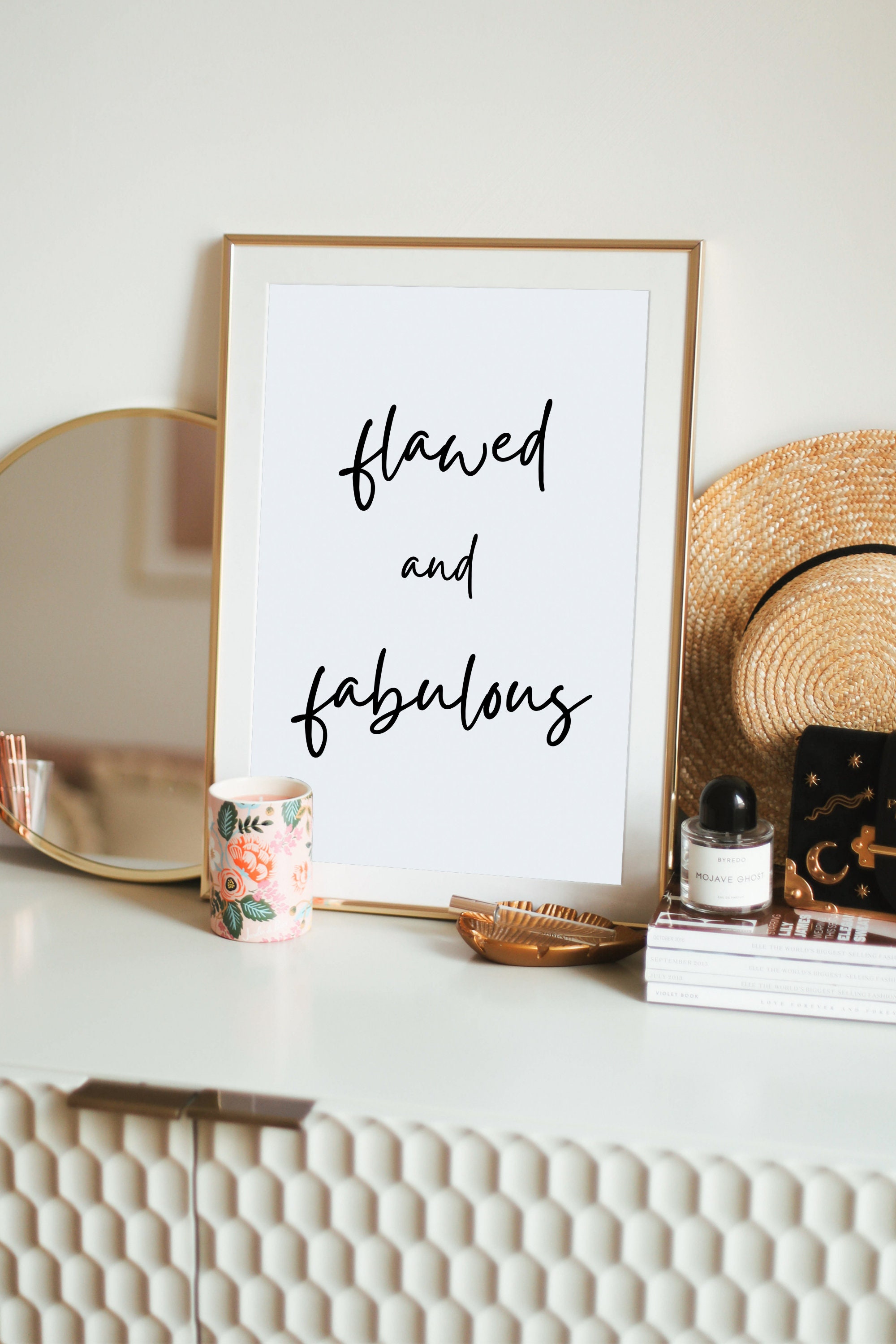 Flawed and Fabulous Body Positive Printable Wall Art Self | Etsy