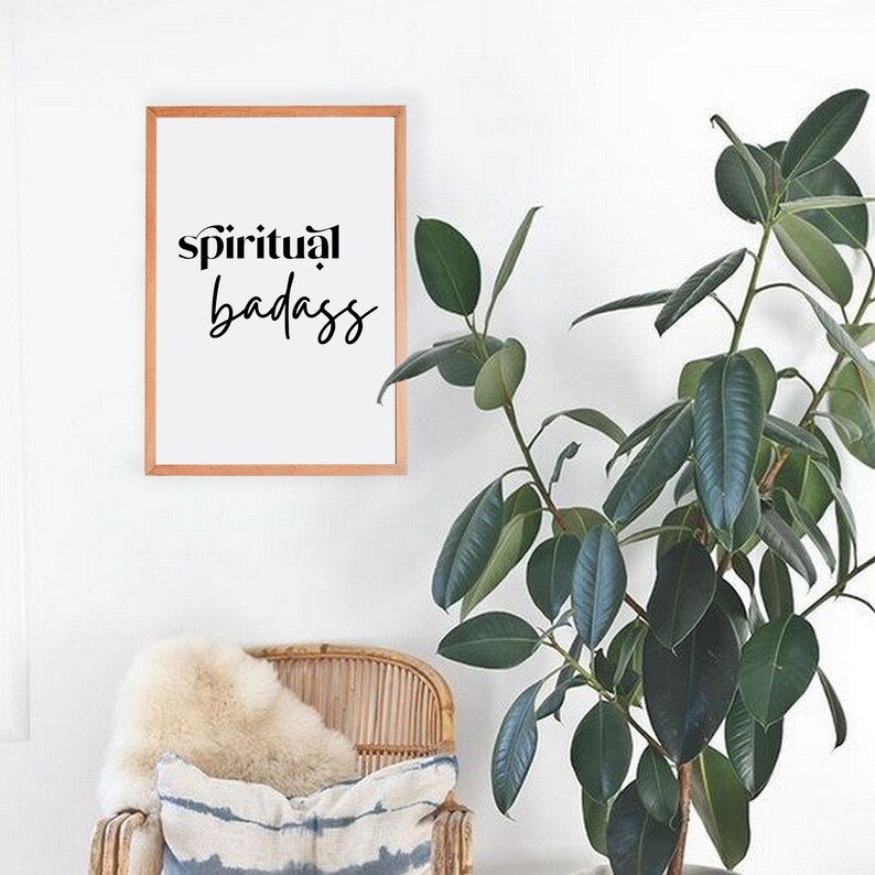 Spiritual Badass Printable Wall Art Spiritual Poster Black | Etsy