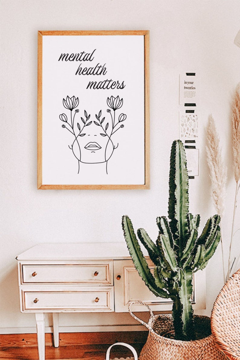 Mental Health Matters Printable Wall Art Inspirational Art - Etsy
