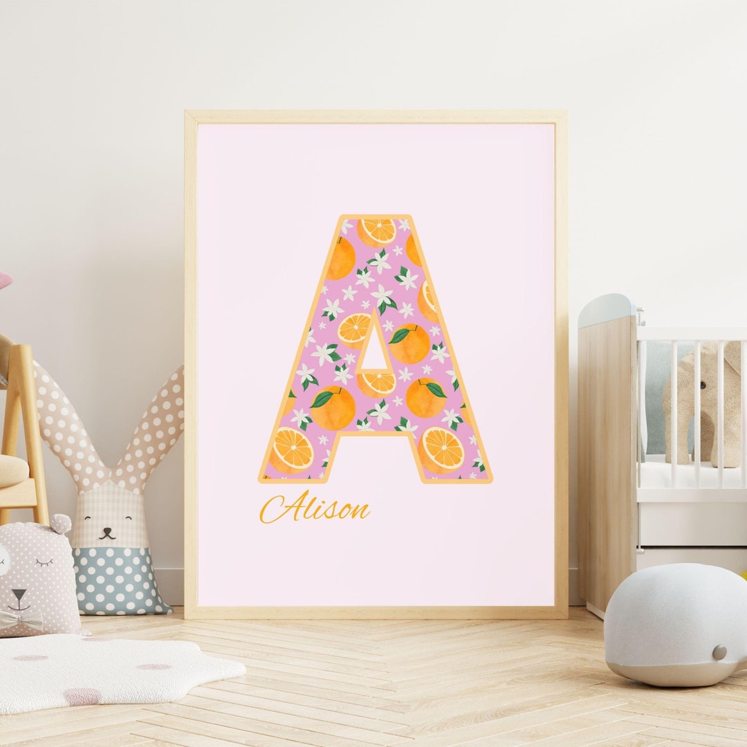Personalised Letter Poster Initial Print | Custom Initial Wall Art ...