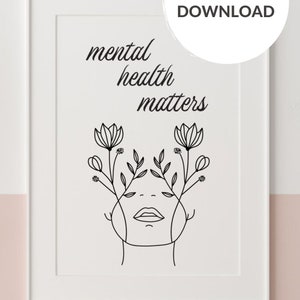 Mental Health Matters Printable Wall Art Inspirational Art - Etsy