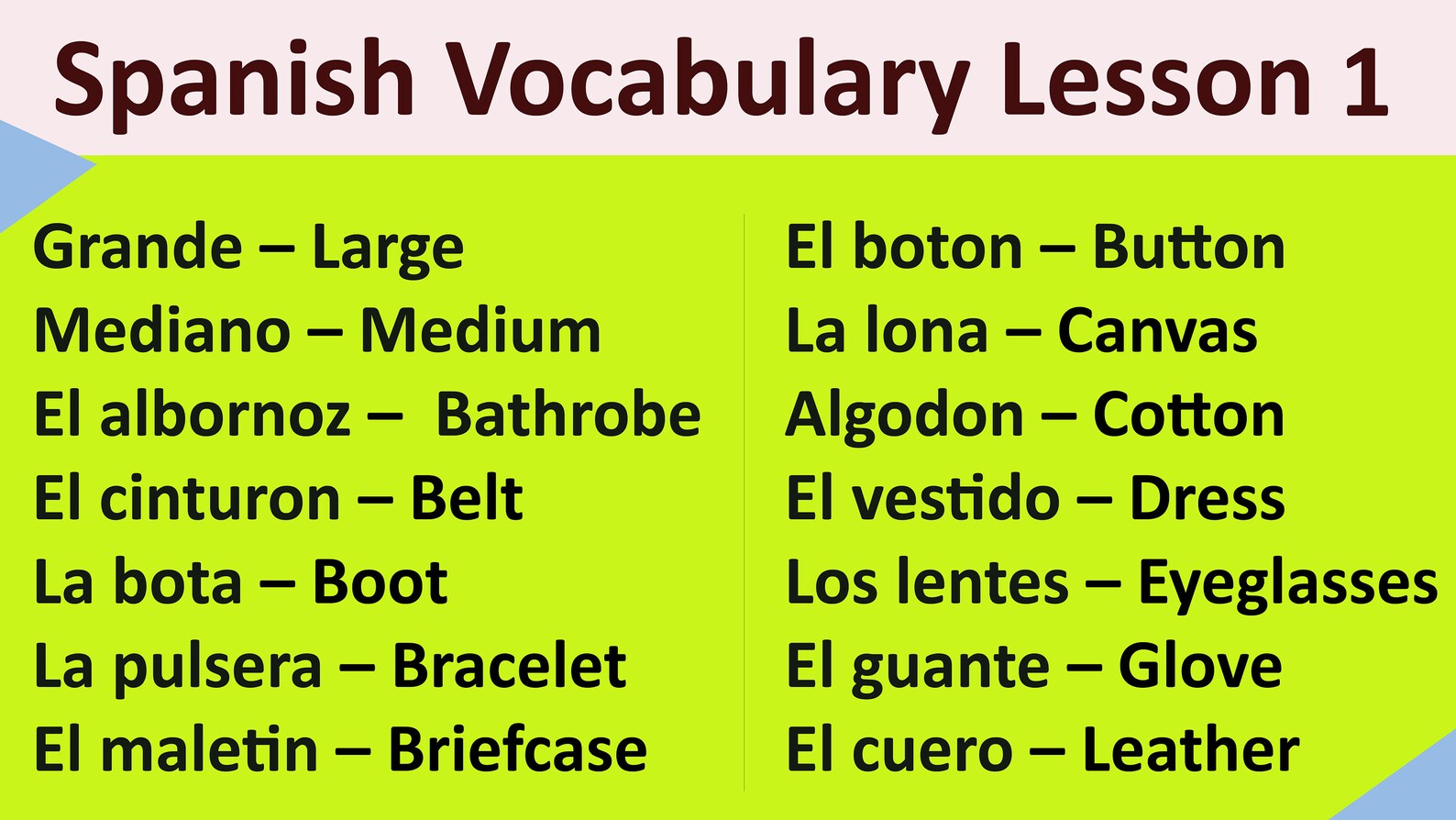Spanish Vocabulary Lesson 1 - Etsy Hong Kong