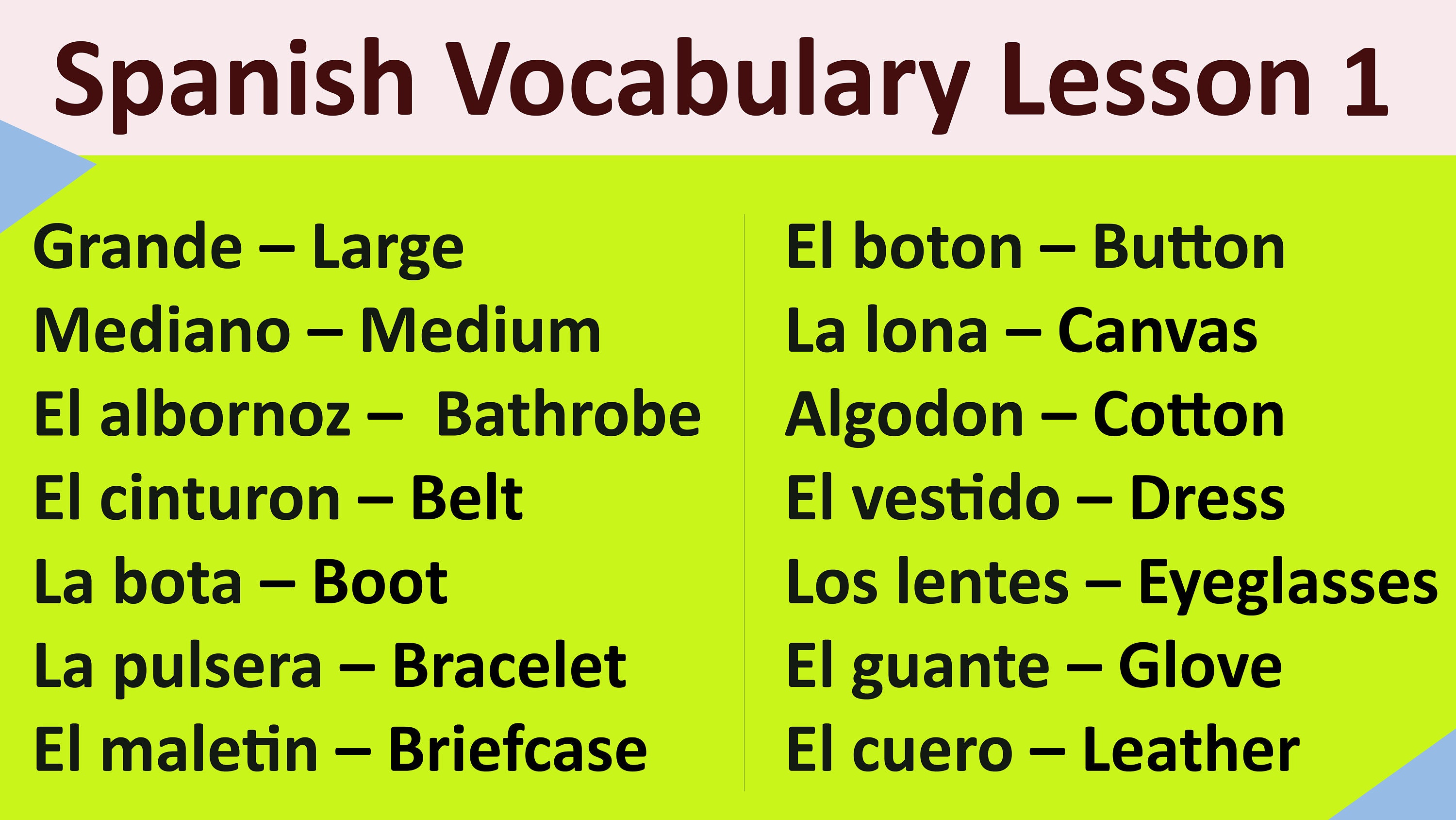 Spanish Vocabulary Lesson 1 - Etsy Hong Kong