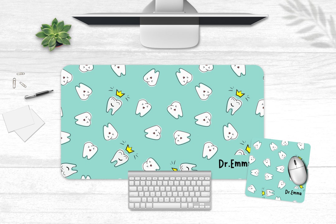 Teeth Desk Mat, Personalized Dentist Gift, Dentist Graduation Gift ...