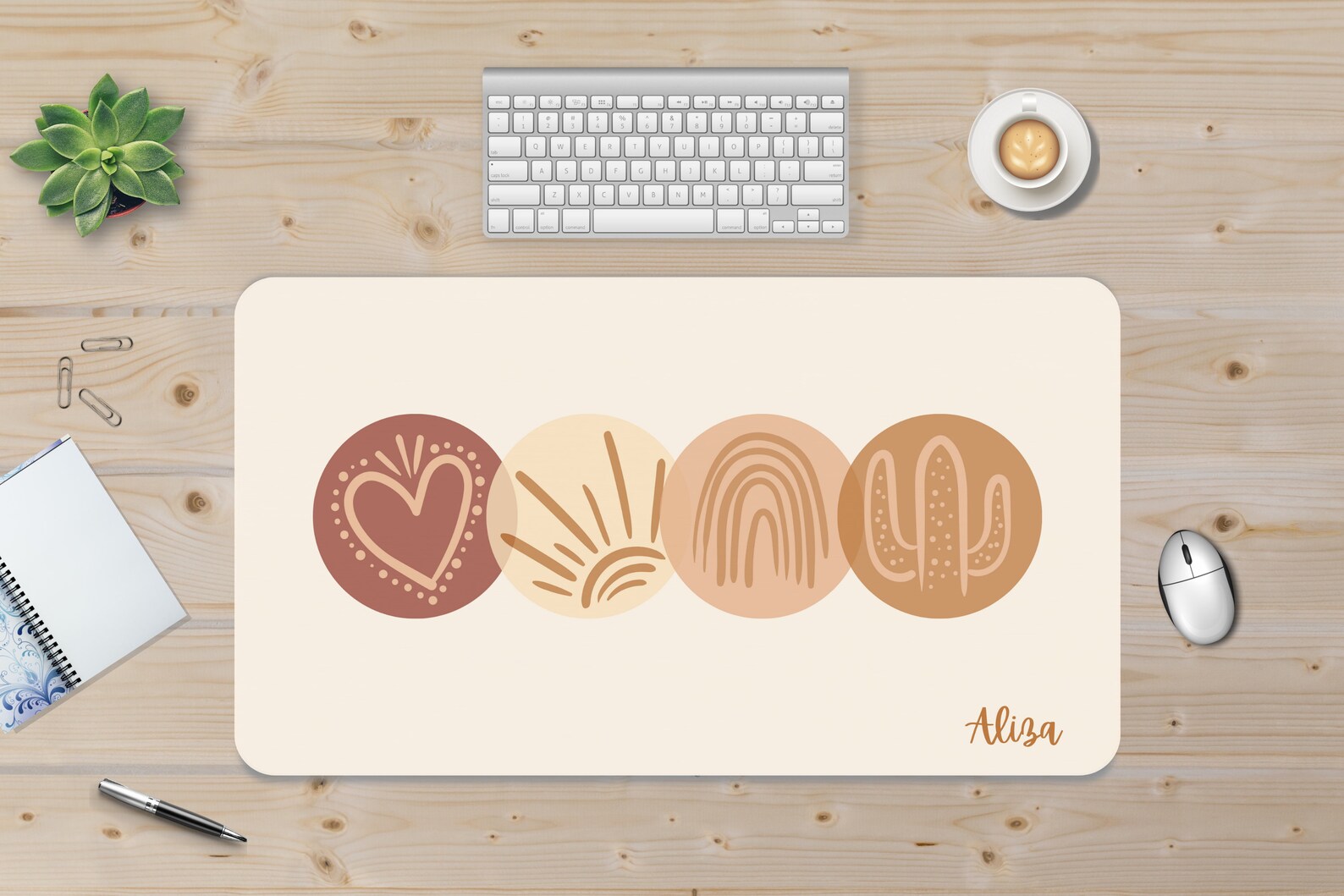 Cute Minimalistic Desk Mat Boho Chic Desk Pad Custom Desk - Etsy