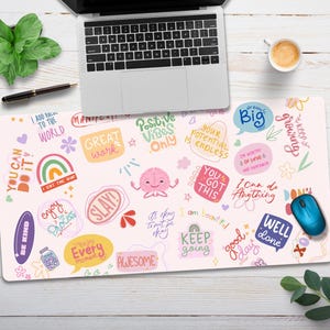 Positive Affirmations Desk Mat: Motivational Office Decor, Personalized ...