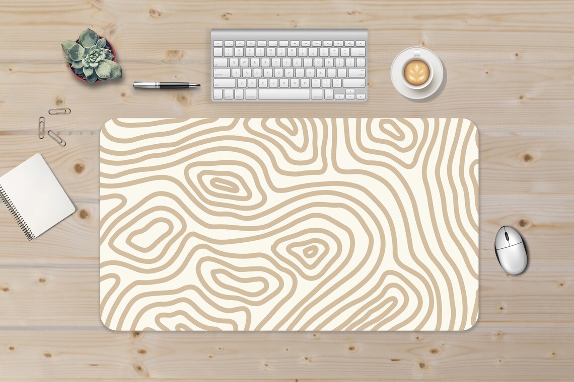 Topographic Desk Mouse Pad Modern Design Boho Chic Cute - Etsy