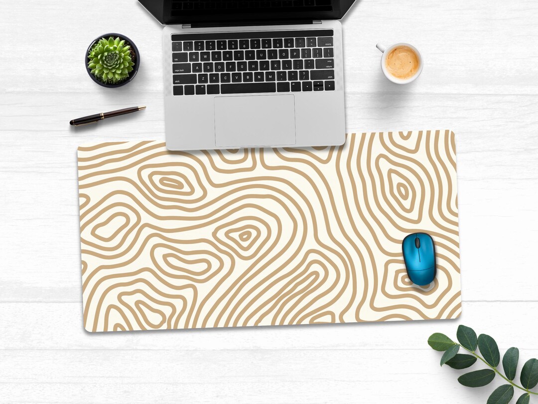 Topographic Desk Mouse Pad: Modern Design Desk Mat, Boho Chic Office ...