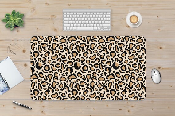 Leopard Print Desk Mat Cheetah Pattern Desk Pad Safari | Etsy