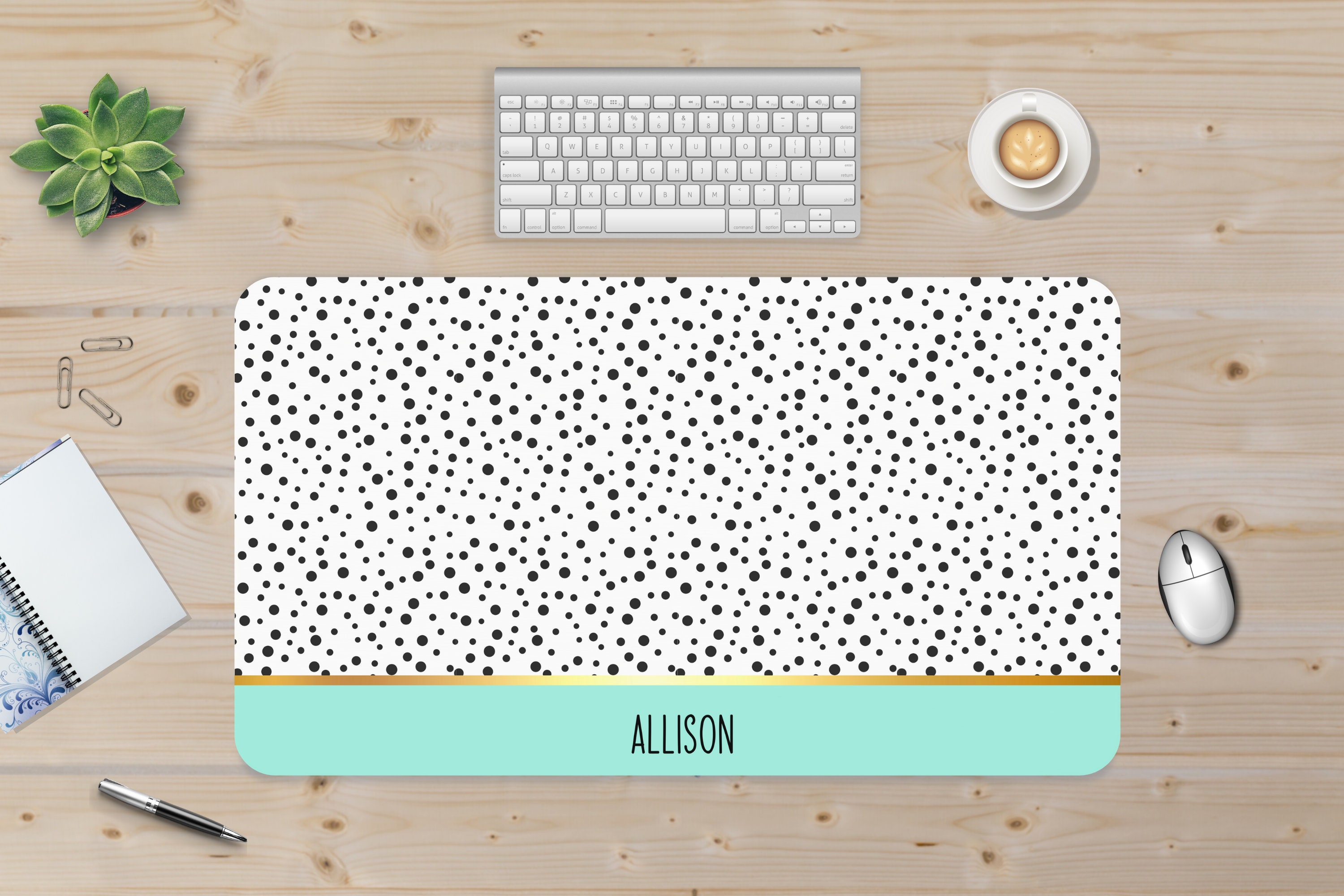 Dots Pattern Desk Mat Personalized Desk Pad Dalmatian Xxl - Etsy