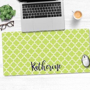 Green Pattern Desk Mat, Custom Desk Pad, Desk Blotter, Xxl Mouse Pad ...