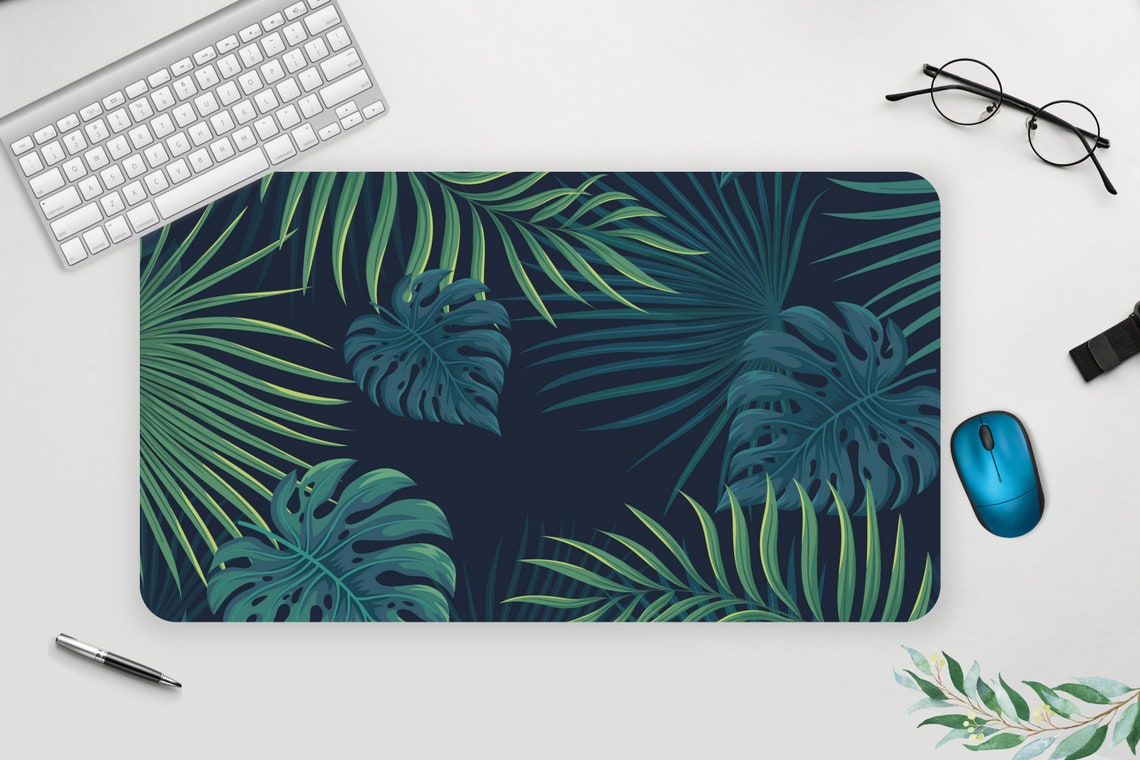 Palm Leaves Desk Mat Tropical Desk Pad Custom Botanical Desk - Etsy