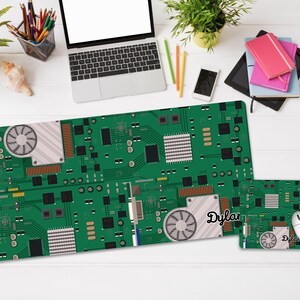 Custom Circuit Board Desk Mat, Tech Mousepad, Geeky Computer Gamer Tech ...