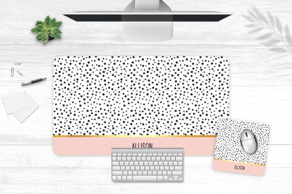 Dots Pattern Desk Mat Personalized Desk Pad Dalmatian Xxl - Etsy