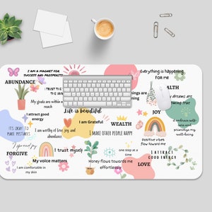 Positive Affirmations Desk Mat, Motivational Self Care Mousepad for ...