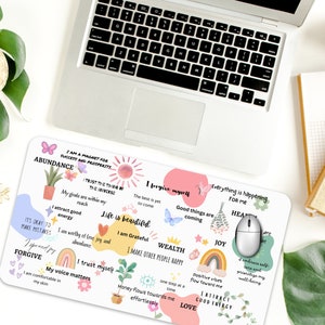 Positive Affirmations Desk Mat, Motivational Self Care Mousepad for ...