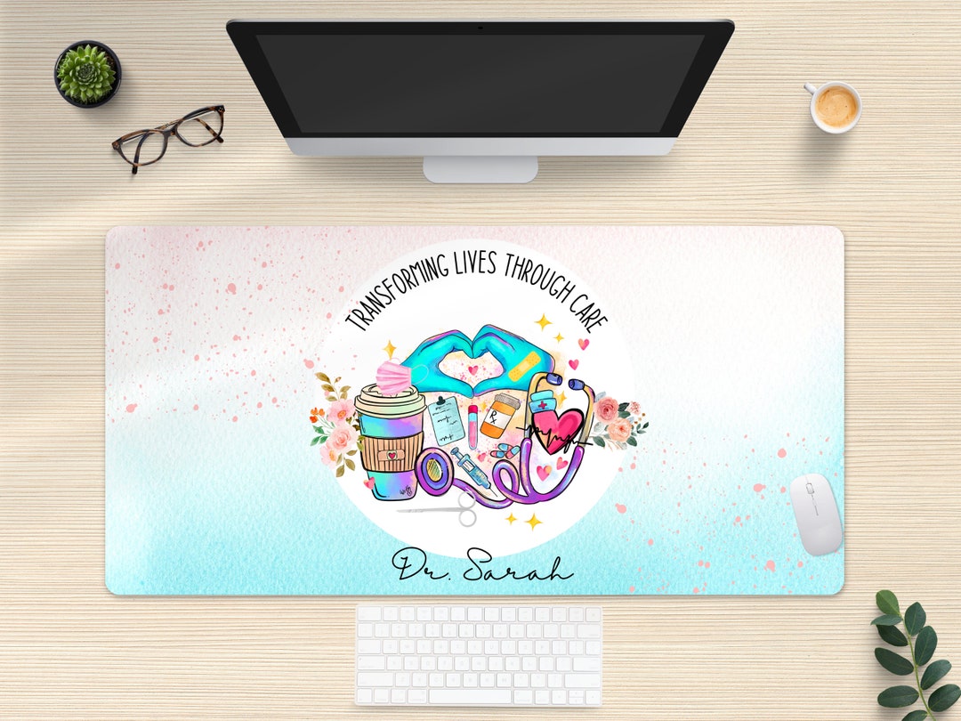 Custom Nurse Desk Mat, Doctor Mousepad, Cute Desktop Mat, Healthcare ...