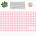 Gingham Desk Mat Personalized Desk Pad Pink Keyboard Mat - Etsy