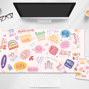 Positive Affirmations Desk Mat: Motivational Office Decor, Personalized ...