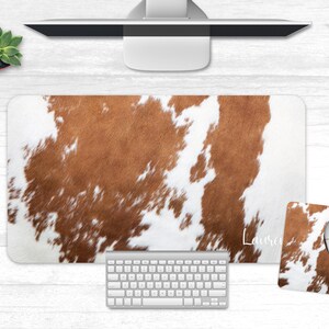 Cow Print Desk Mat, Custom Desk Pad, Animal Pattern Mouse Pad, Xxl Desk ...