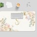 Monogram Floral Desk Mat, Custom Desk Pad, White Flower Desk Blotter ...