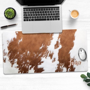 Cow Print Desk Mat, Custom Desk Pad, Animal Pattern Mouse Pad, Xxl Desk ...