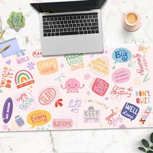 Positive Affirmations Desk Mat: Motivational Office Decor, Personalized ...