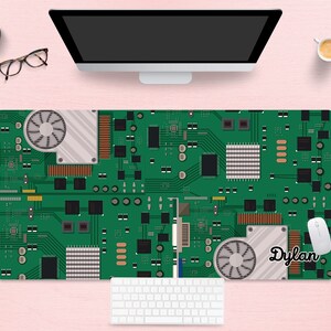 Custom Circuit Board Desk Mat, Tech Mousepad, Geeky Computer Gamer Tech ...