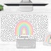 Personalize Quote Desk Pad, Rainbow & Dots Desk Mat, Custom Desk Pad ...