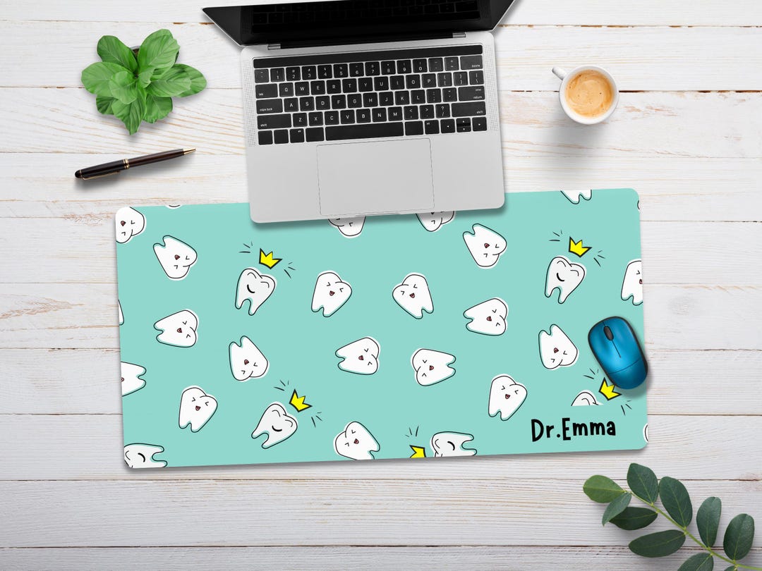 Teeth Desk Mat, Personalized Dentist Gift, Dentist Graduation Gift ...