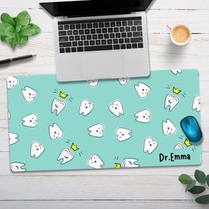 Teeth Desk Mat, Personalized Dentist Gift, Dentist Graduation Gift ...