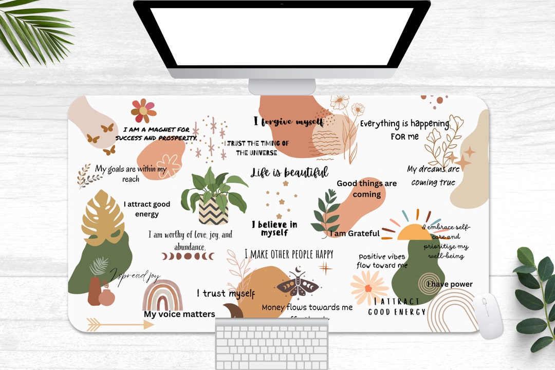 Daily Affirmations Desk Mat Self Care Mousepad Positive - Etsy