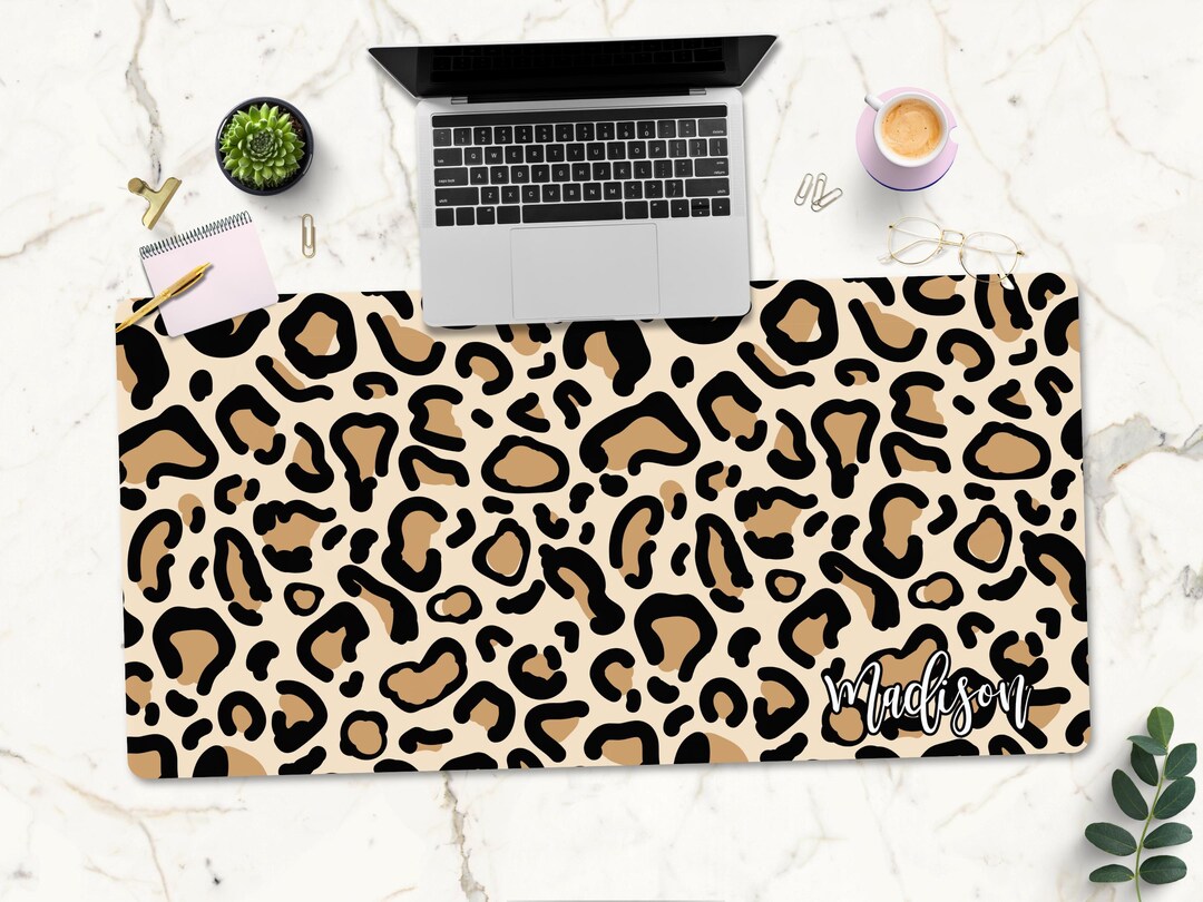 Leopard Print Desk Mat, Cheetah Pattern Desk Pad, Safari Gaming Mat ...
