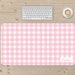 Gingham Desk Mat Personalized Desk Pad Pink Keyboard Mat - Etsy