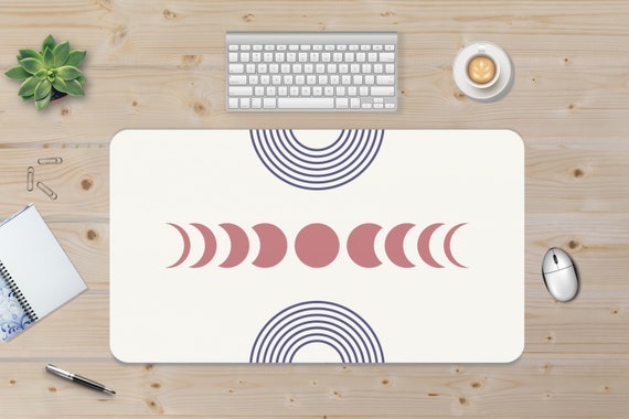 Moon Phases Desk Mat Large Mouse Pad Lunar Phases Desk Pad | Etsy