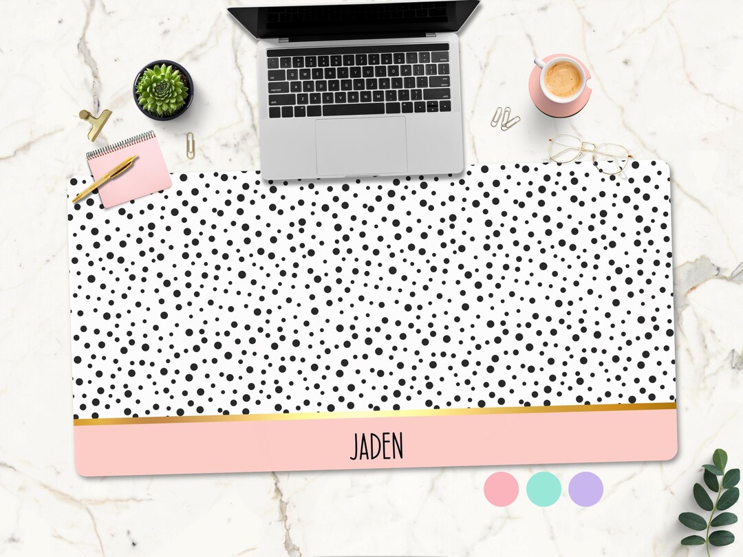 Dots Pattern Desk Mat, Personalized Desk Pad, Dalmatian Xxl Mouse Pad ...