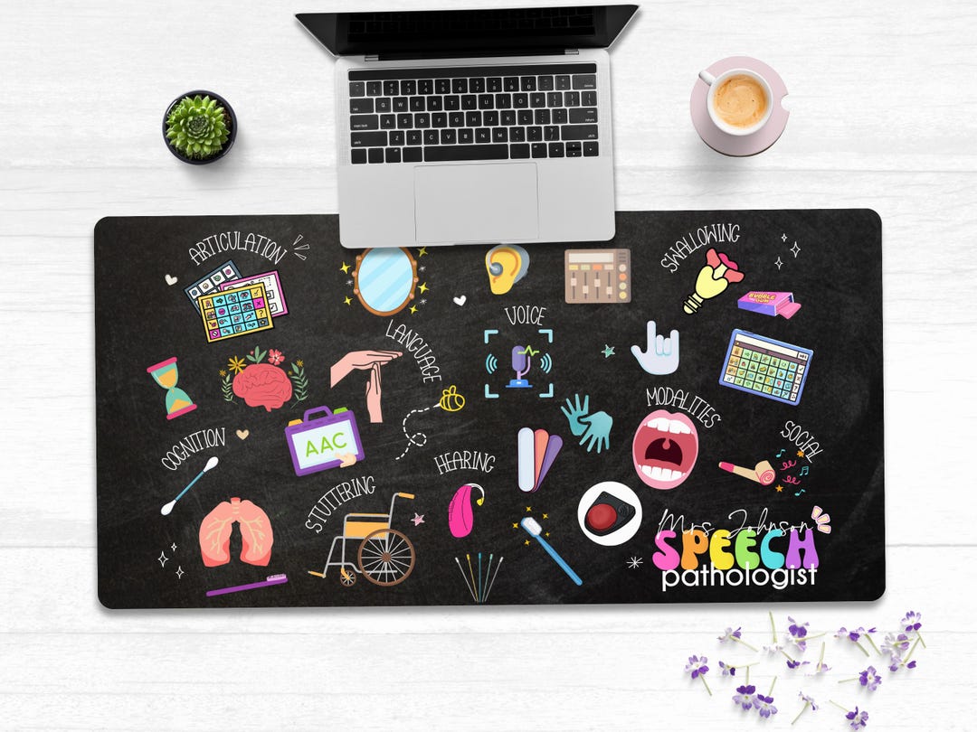 Personalized SLP Desk Mat: Speech Therapist Gift, Pediatric Office ...