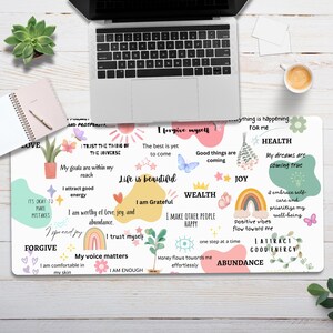 Positive Affirmations Desk Mat, Motivational Self Care Mousepad for ...