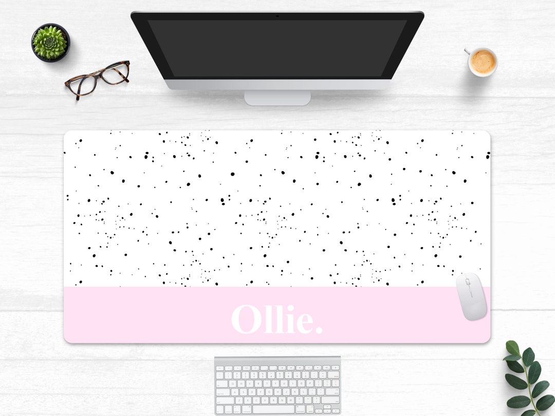 Custom Polka Dot Desk Mat, Cute Custom Desk Pad for Keyboard and Mouse ...