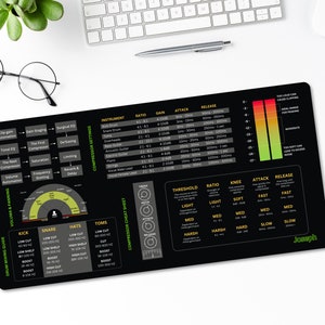 Mixing Mastering Cheat Sheet Mousepad, Music Desk Mat, Custom Studio ...