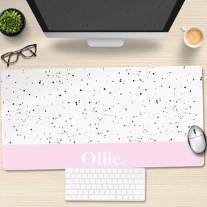 Custom Polka Dot Desk Mat, Cute Custom Desk Pad for Keyboard and Mouse ...