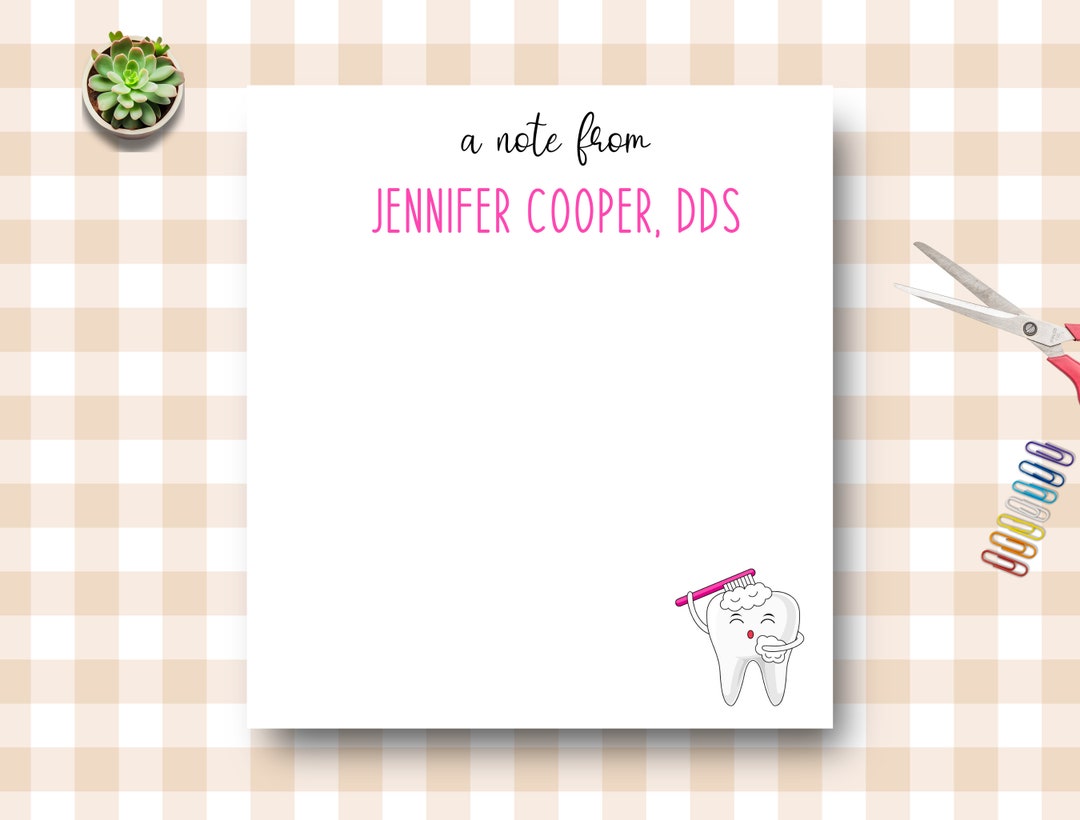 Custom Notepad for Dentist Dental Hygienist Stationery and Gift for ...