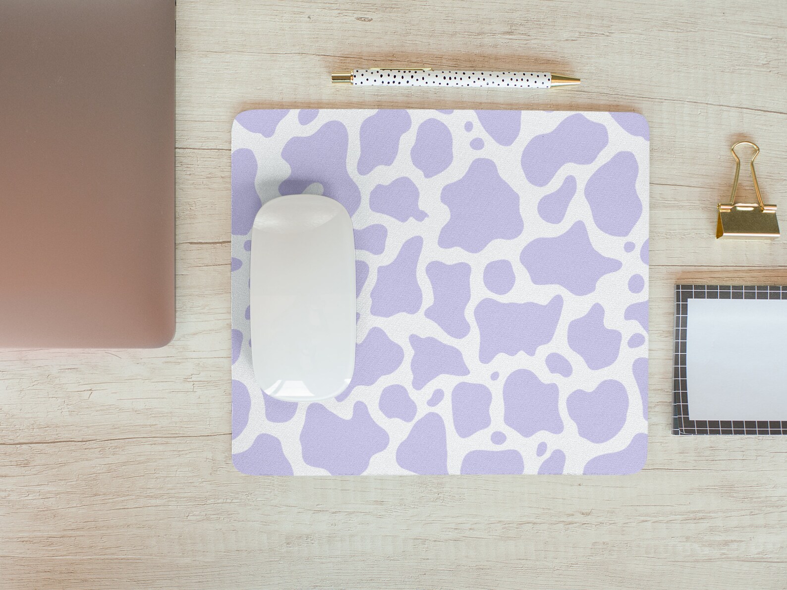 Purple Cow Pattern Desk Pad Personalized Desk Mat Cow Print - Etsy