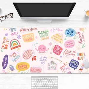 Positive Affirmations Desk Mat: Motivational Office Decor, Personalized ...